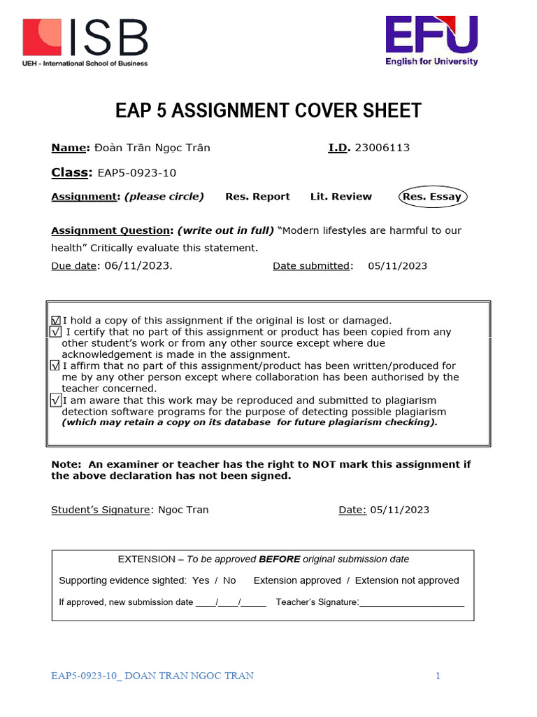 EAP5-0923-10 - Research Essay - Doan Tran Ngoc Tran - 23006113 | PDF | Fossil Fuels | Fuels