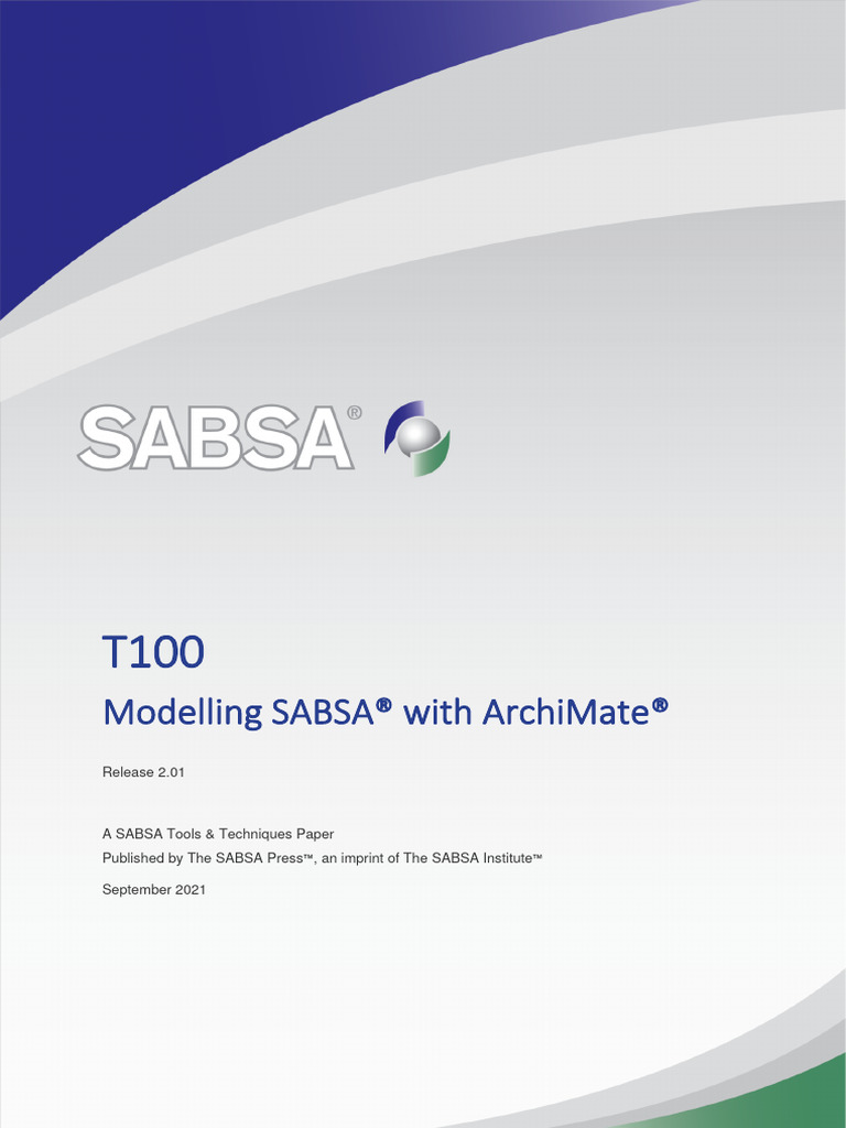 T100 Modelling SABSA With ArchiMate v2.01 | PDF | Enterprise ...