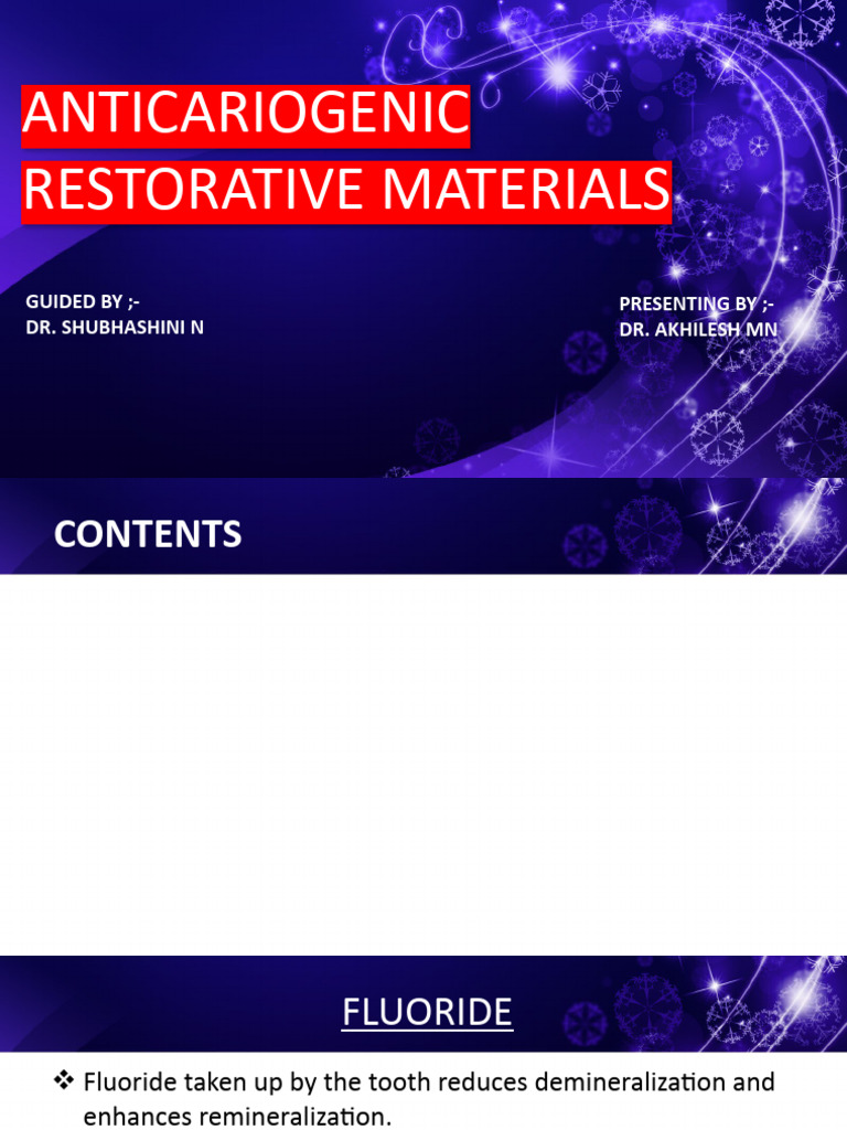 Anticariogenic Restorative Materials11d | PDF | Dental Composite ...