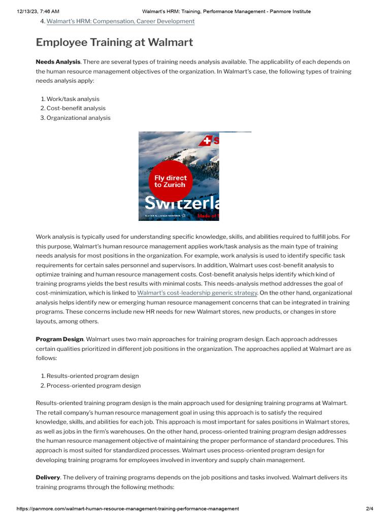Walmart's HRM - Training, Performance Management - Panmore Institute | PDF | Human Resource ...