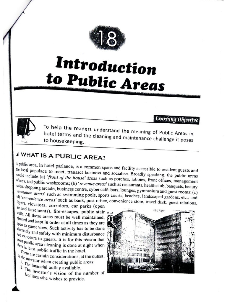 Care of Public and Private Areas in an Establishment ( Outline ) | PDF