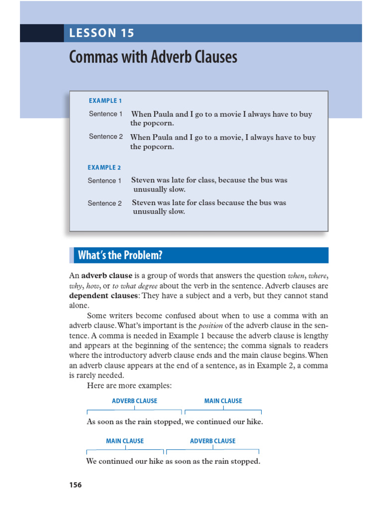 Commas With Adverb Clauses | PDF | Comma | Adverb