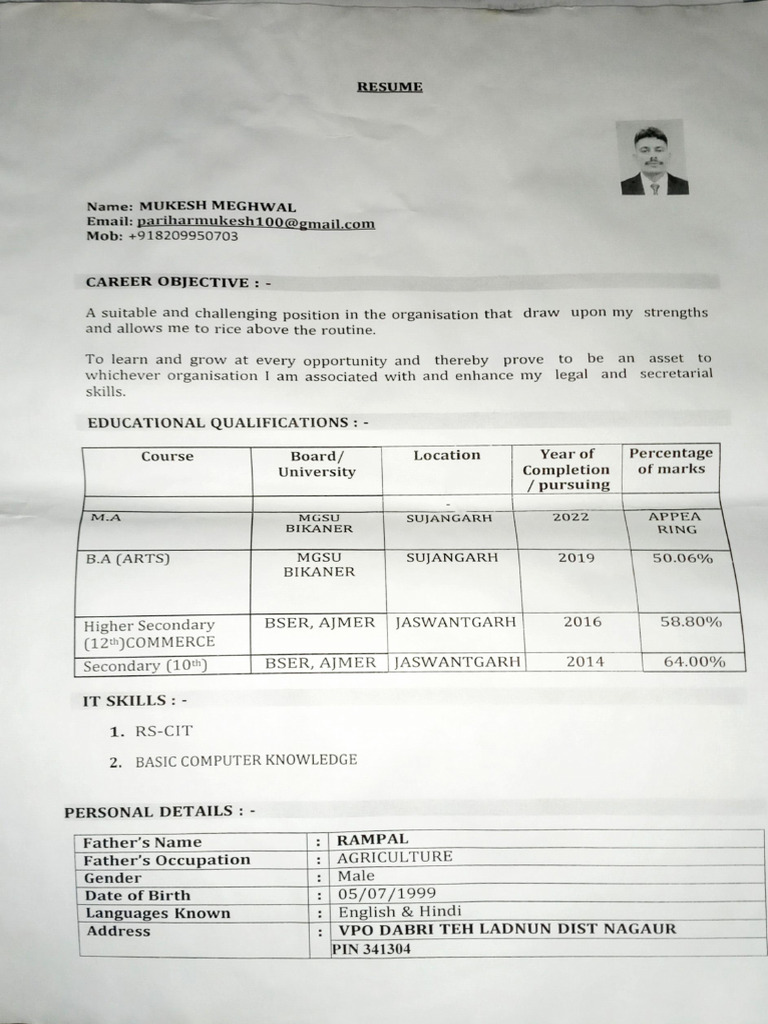 Mukesh Resume | PDF