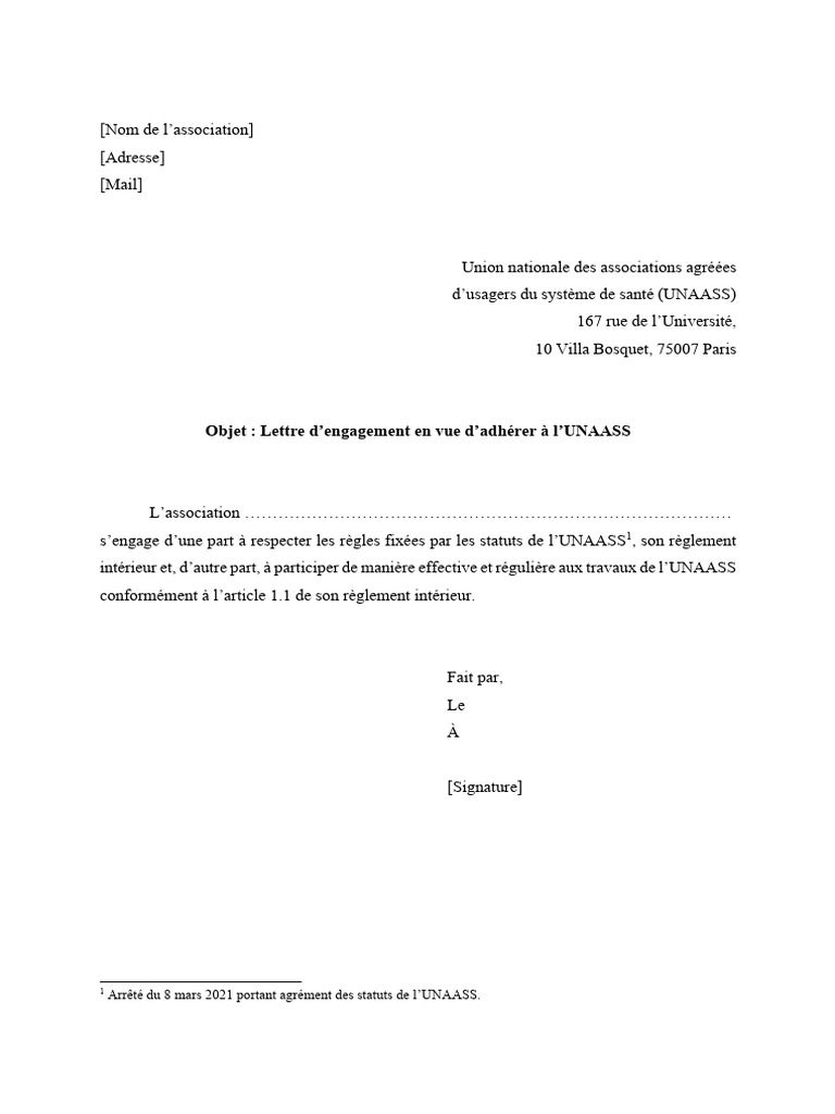 Modele Lettre D Engagement | PDF