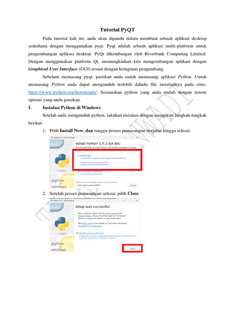 Instalasi PyQT Dan Program | PDF