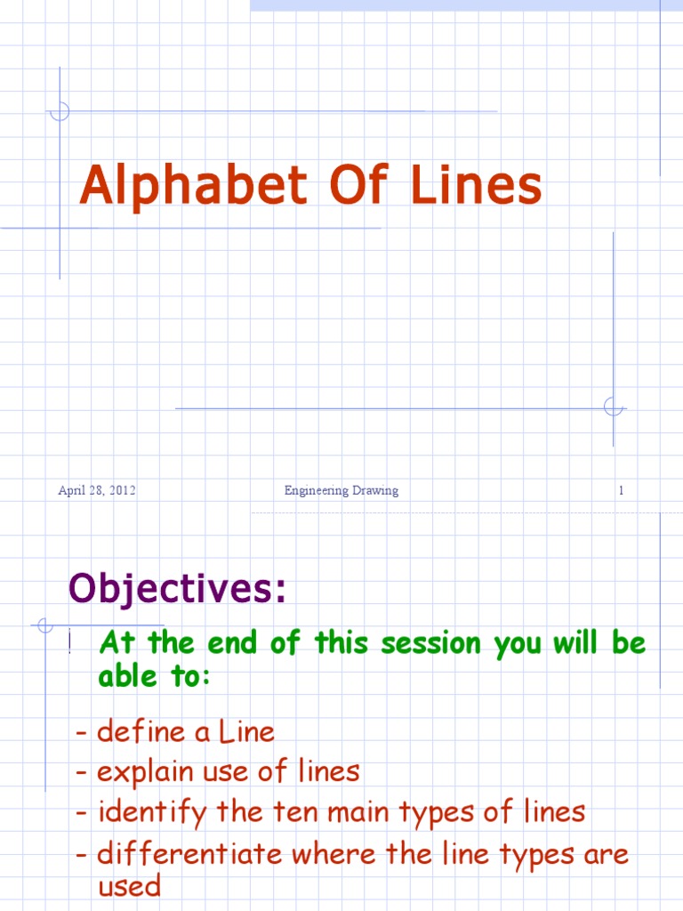 Engineering Drawing: Alphabet of Lines | PDF | Shape | Drawing