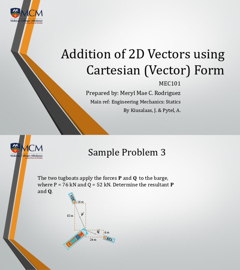 Module 5 Addition of 2d Vectors by Cartesian Form | PDF