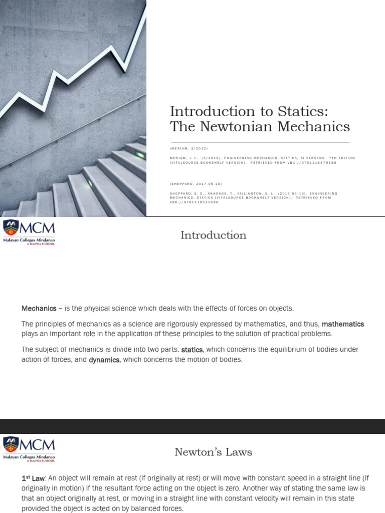 Module 1 Introduction To Statics | PDF | Force | Kilogram