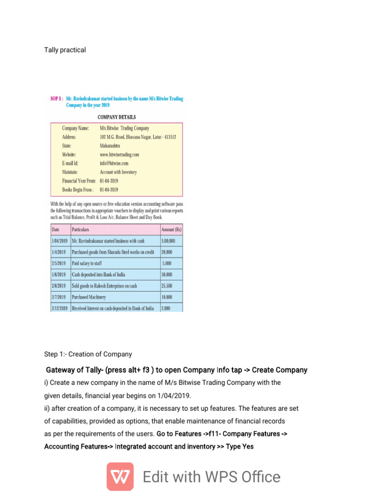 Tally practical-WPS Office | PDF | Debits And Credits | Corporations