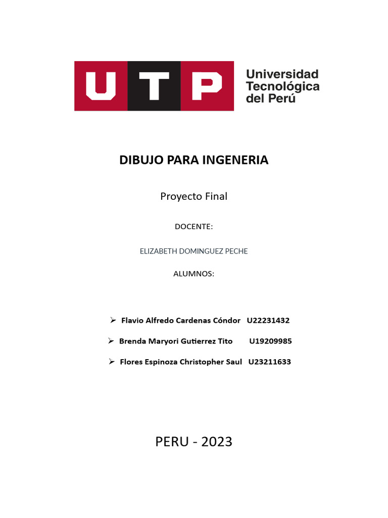 Proyecto Final Dibujo para Ingenieria | PDF
