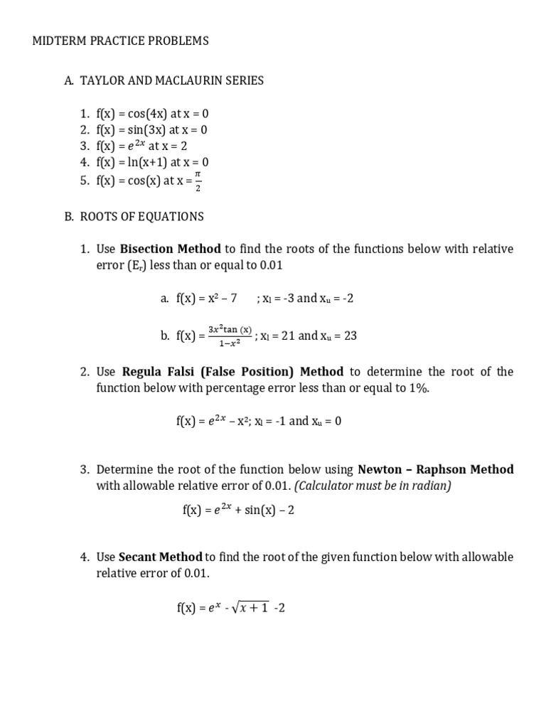 Midterm Practice Problems | PDF
