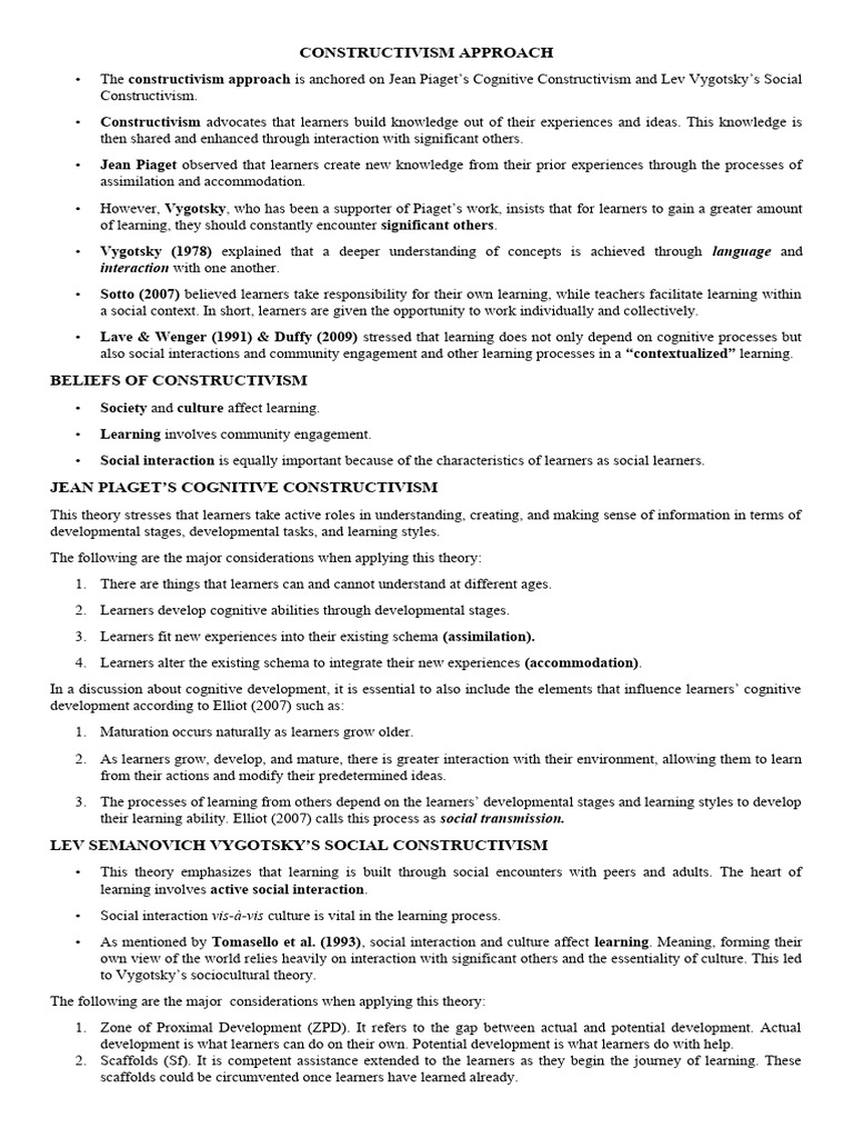 Constructivism Approach Business 304 | PDF | Constructivism (Philosophy Of Education) | Learning