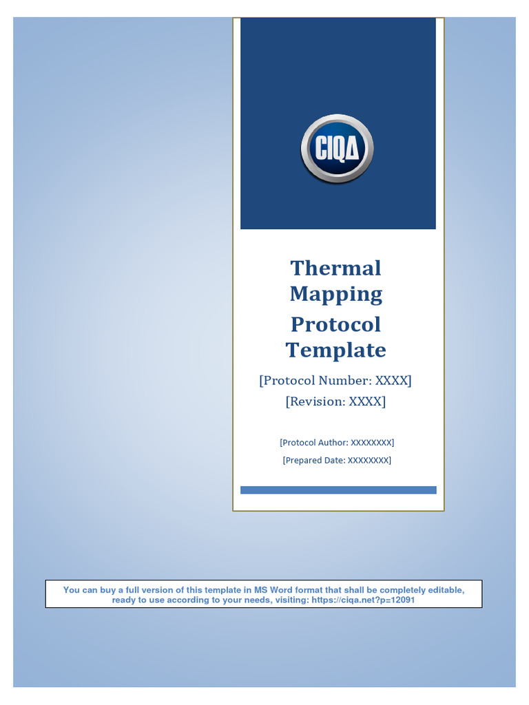 CIQA Thermal Mapping Protocol Template Sample Version | PDF | Food And ...
