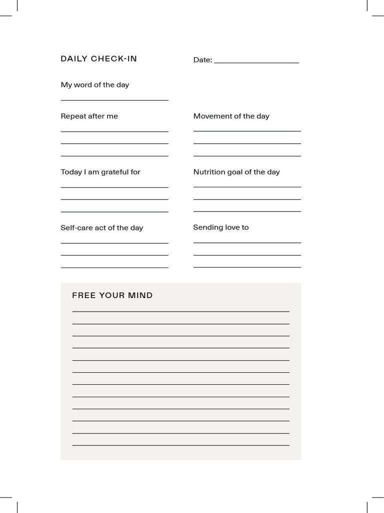 Daily Check in Journal Entry | PDF