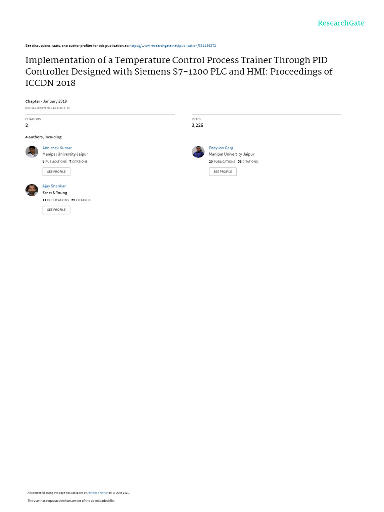 Implementation of A Temperature Control Process Trainer Through PID Controller Designed With ...