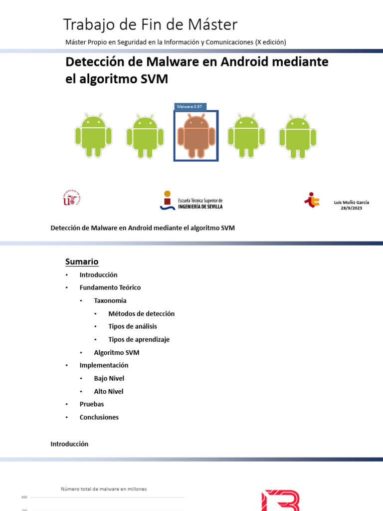 Trabajo de Fin de Máster: Detección de Malware en Android Mediante El Algoritmo SVM | PDF ...