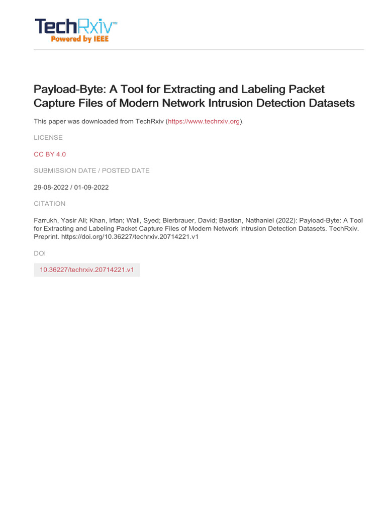 Conference Paper NIDS PCAP Transformation | PDF | Internet Protocols ...