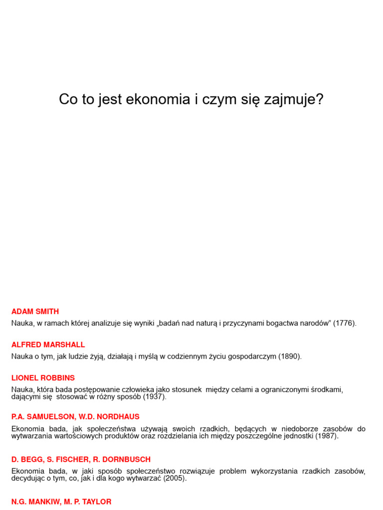[0.1] Co to jest ekonomia i czym się zajmuje | PDF
