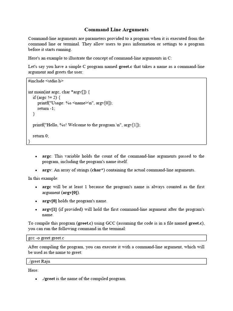 Command Line Arguments | Download Free PDF | Parameter (Computer ... Command Line Arguments | Download Free PDF | Parameter (Computer ...