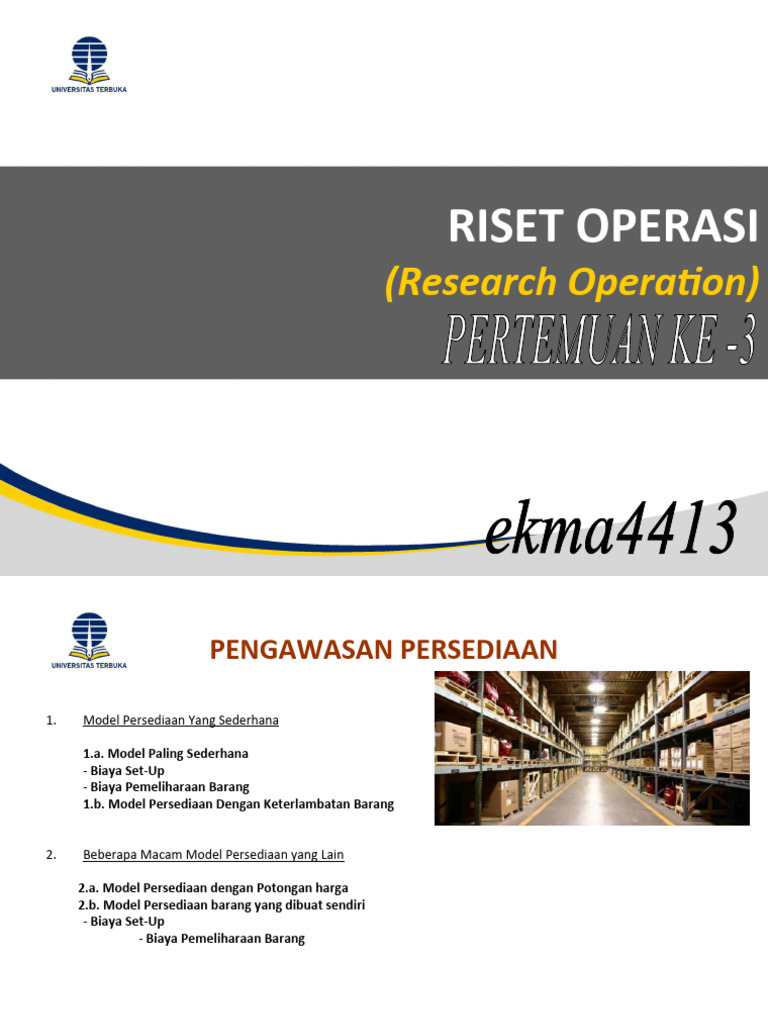 Model Persediaan dan Analisis Biaya | PDF