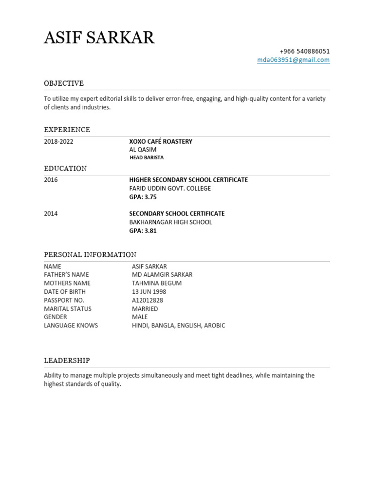 CV Demo | PDF