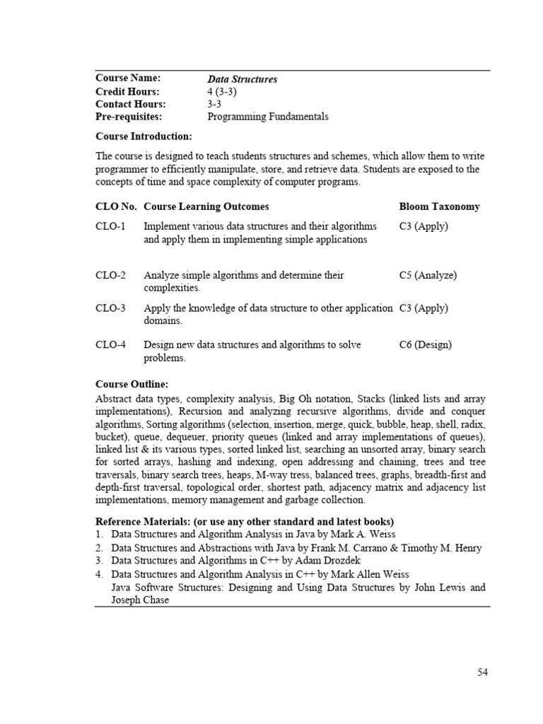 ADS 3rd Semester Course Outlines | PDF | Computer Network | Artificial Intelligence