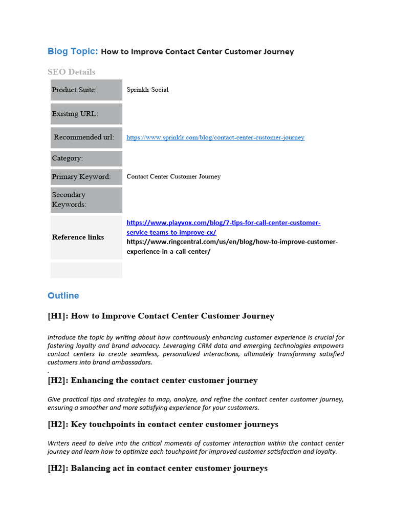 How To Improve Contact Center Customer Journey | PDF How To Improve Contact Center Customer Journey | PDF