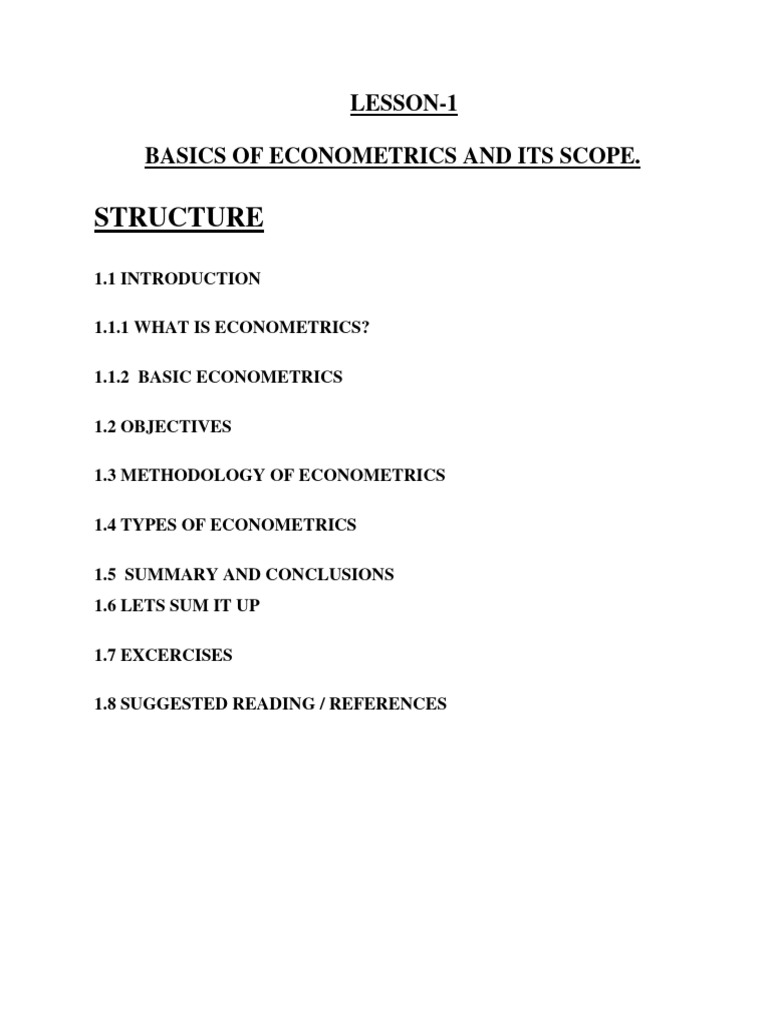 Basics of Econometrics | PDF | Econometrics | Statistics