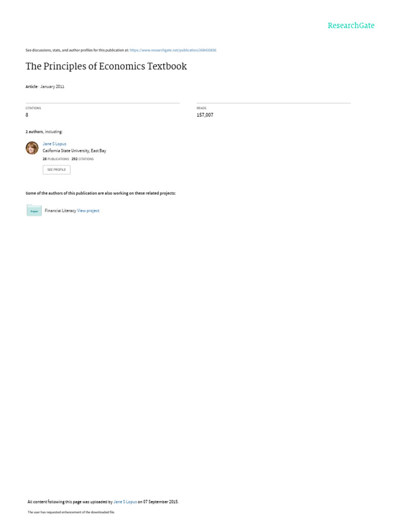 The Principles of Economics Textbook | PDF | Textbook | Economics