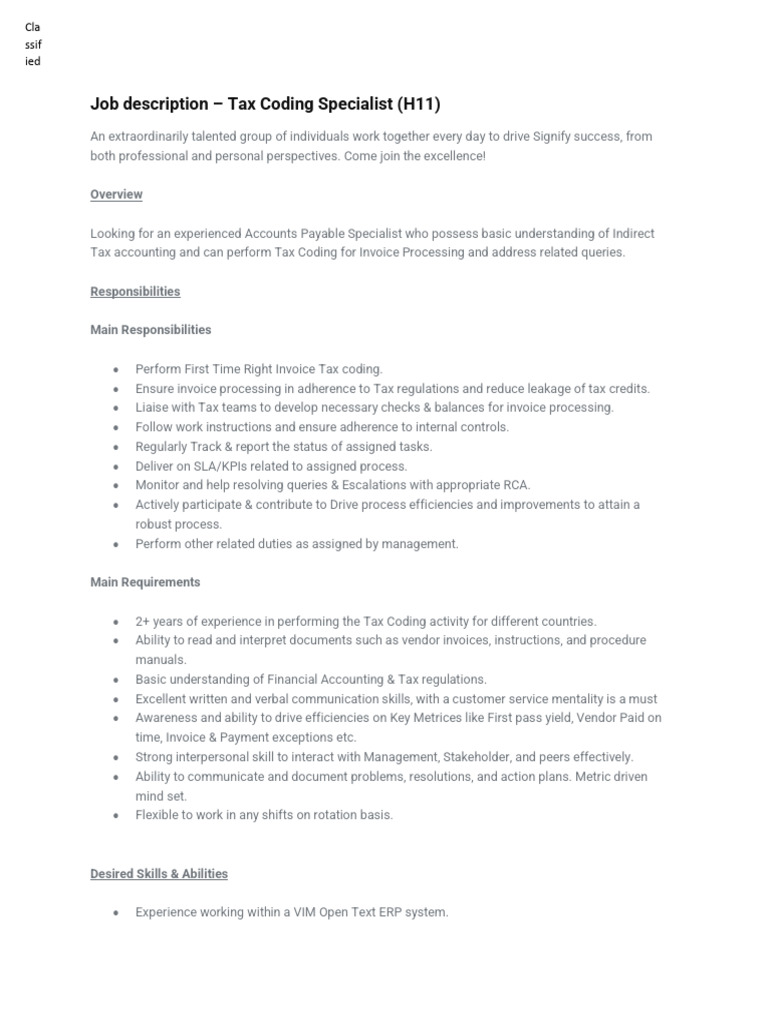 JD - Tax Coding Asssociate | PDF | Second Language Acquisition | Taxes