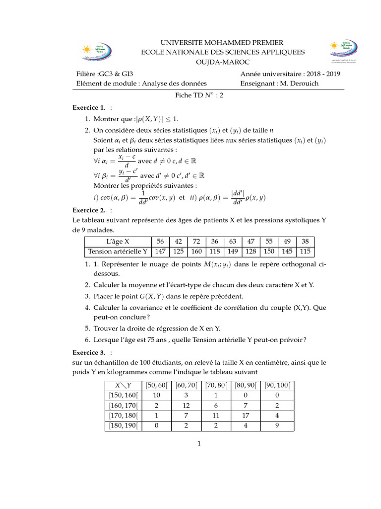 Corr - TD2 Analyse Des Donnés | PDF