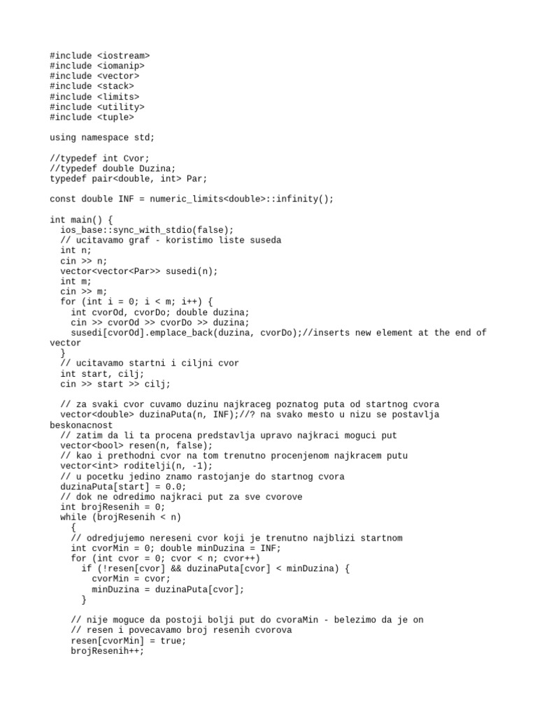 Dajkstrin Algoritam | PDF