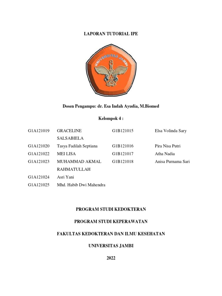 Laporan Tutorial Ipe | PDF