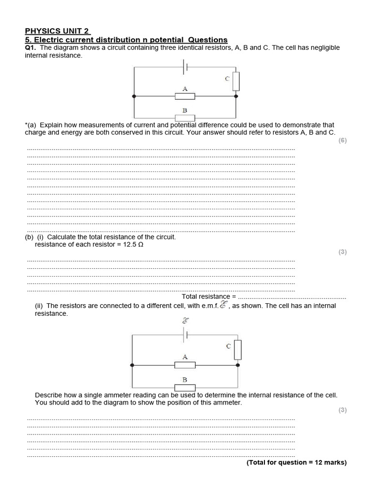 Electrical Current Distribution N Potential | PDF | Electrical ...