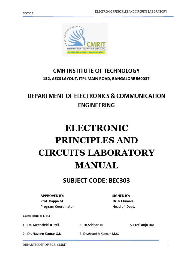 Electronic Principles and Circuits Lab Manual - BEC303 - 18-11-2023 ...