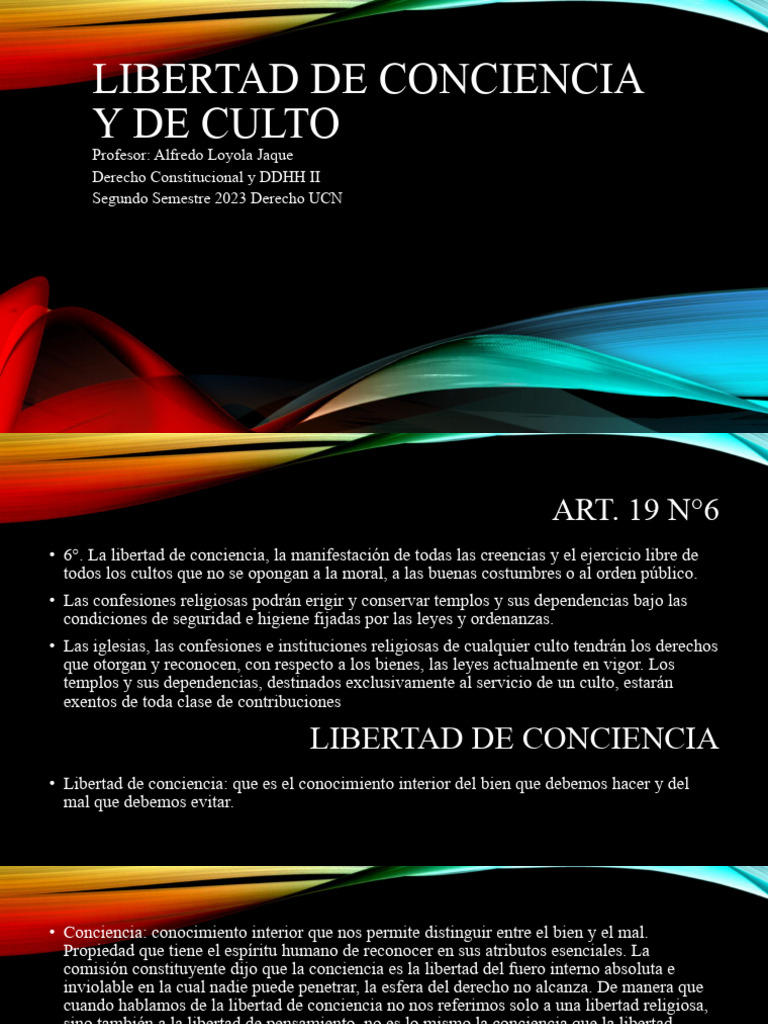Libertad de Conciencia y de Culto | PDF | Moralidad | Liturgia