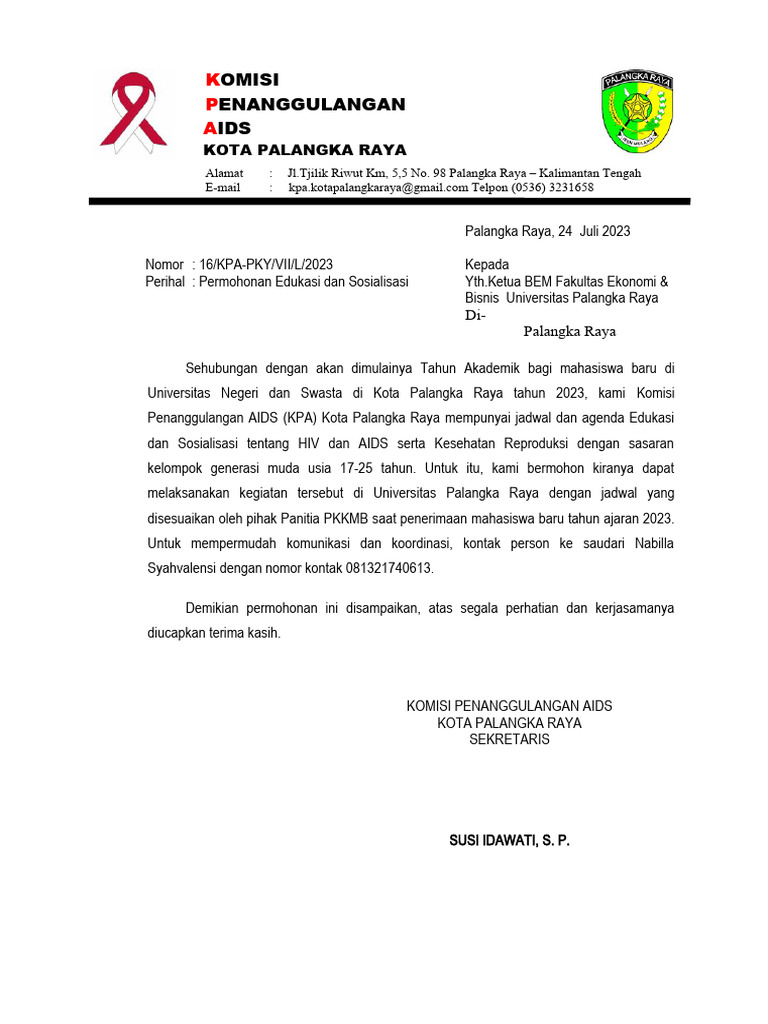 Surat Permohonan Sosialisasi Mahasiswa - ALL | PDF | Ilmu Sosial | Pengembangan Diri