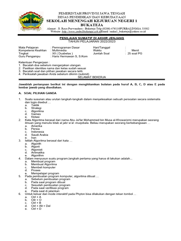 Pemrograman Dasar 2023 | PDF | Komputer