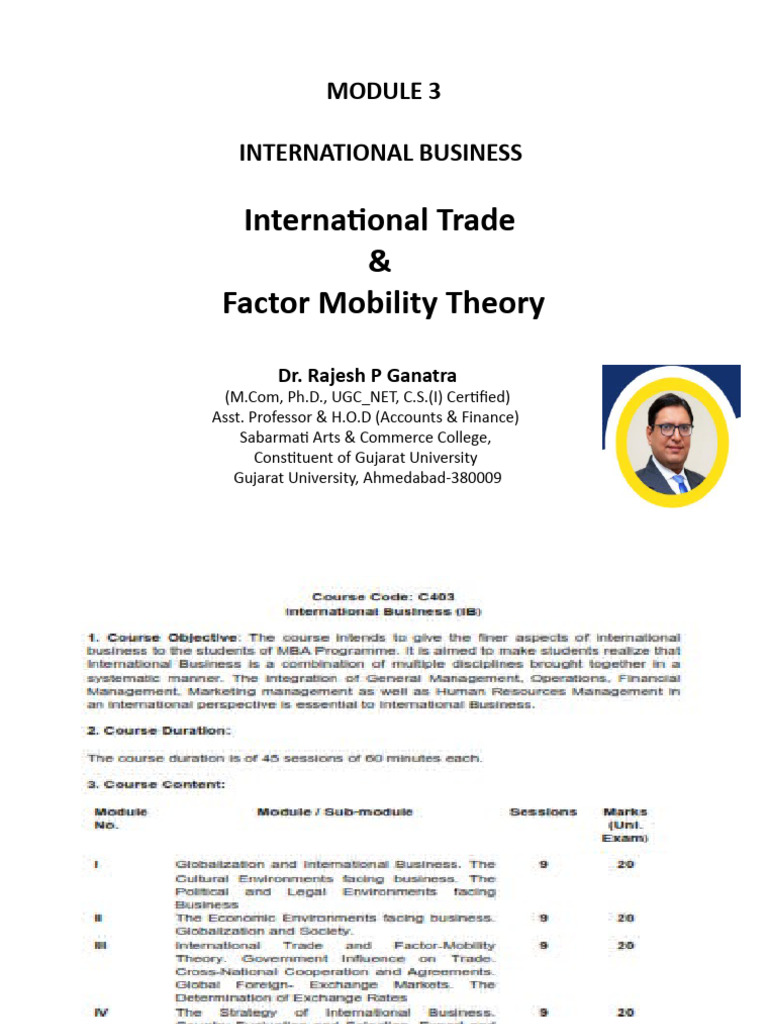 International Trade and Factor Mobility Theory | PDF | Mercantilism ...