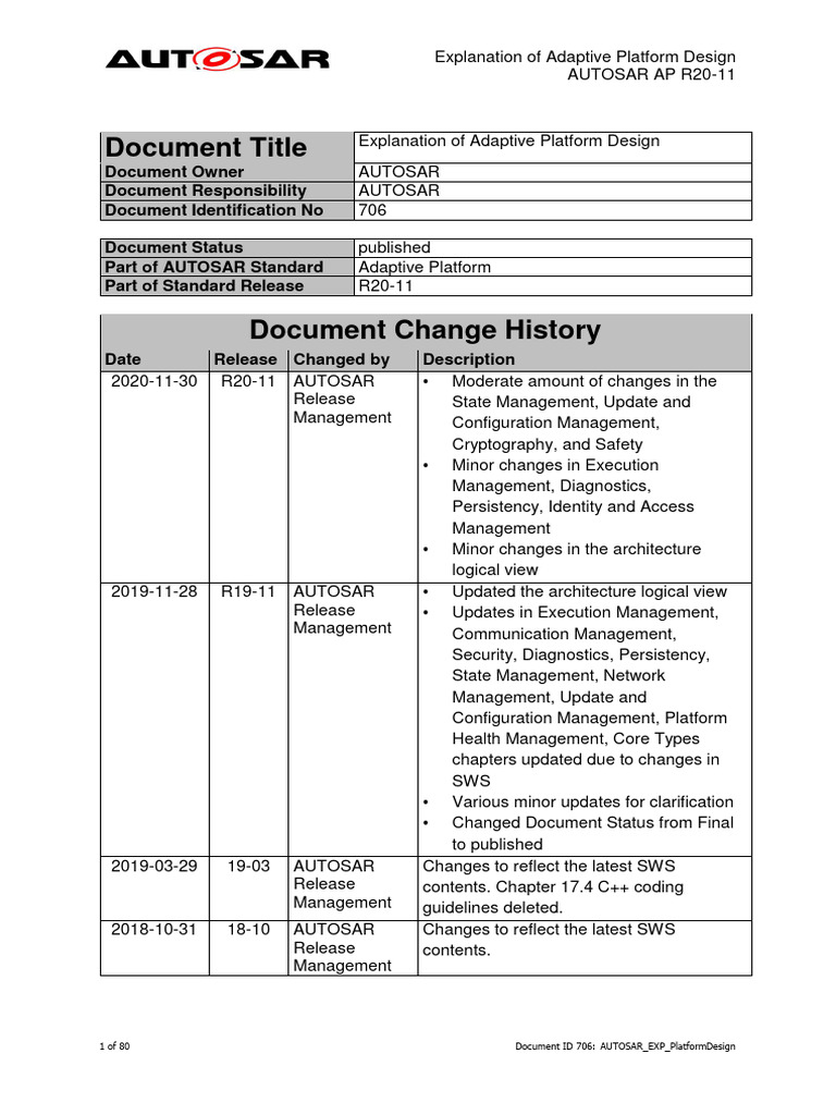 Autosar Exp Platformdesign Pdf Multi Core Processor Service Oriented Architecture 