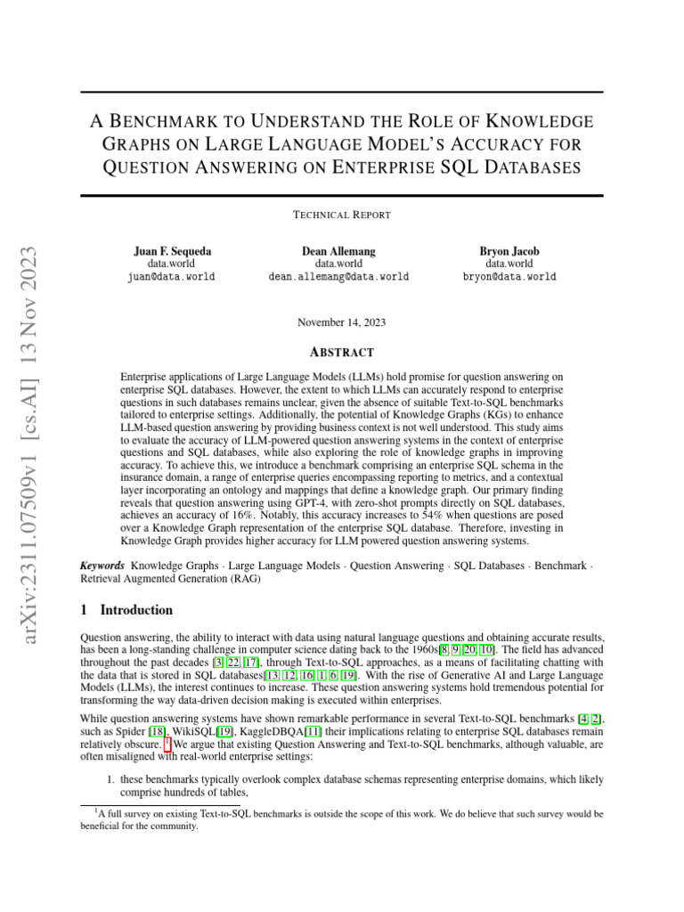 Benchmarking Graph Knowledge and AI | Download Free PDF | Conceptual Model | Databases