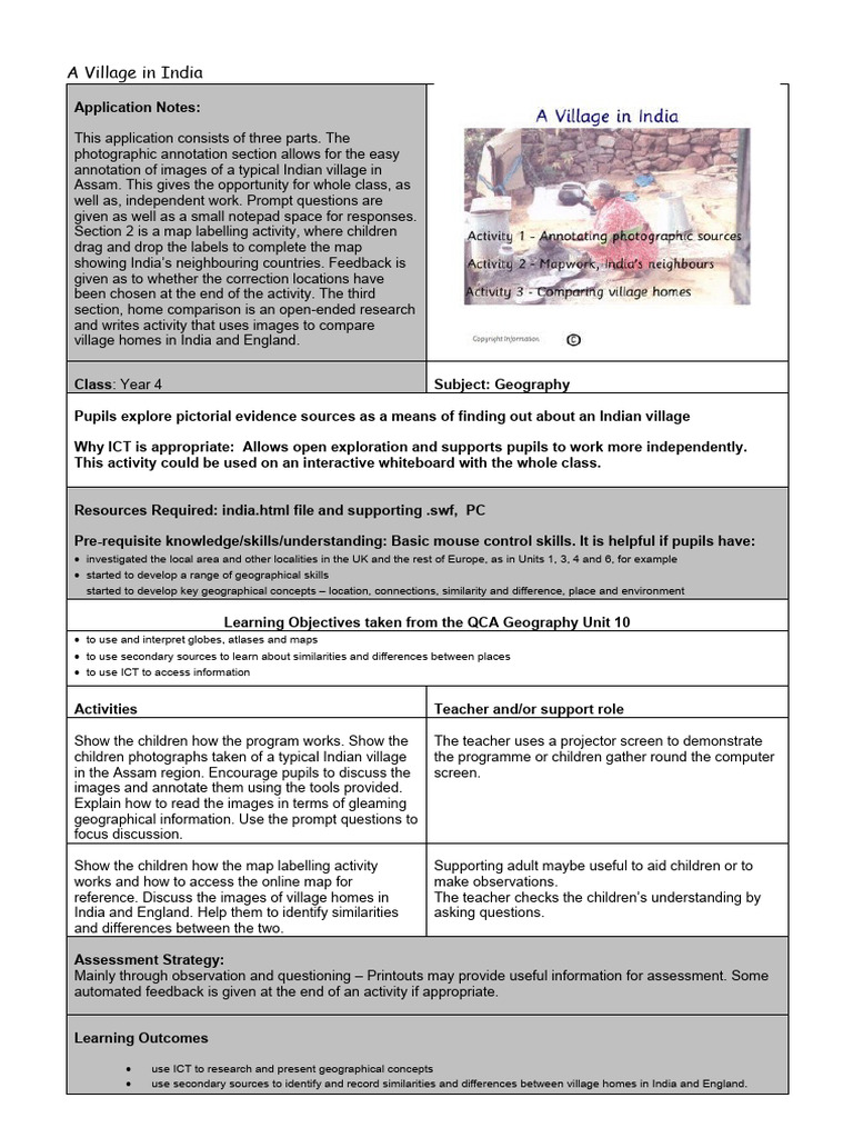 India Lesson Outline | PDF | Educational Technology | Communication