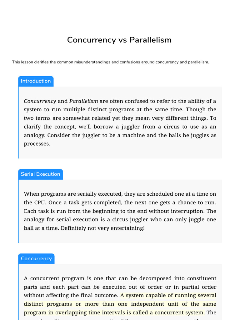 Concurrency vs Parallelism Explained | PDF | Parallel Computing ...