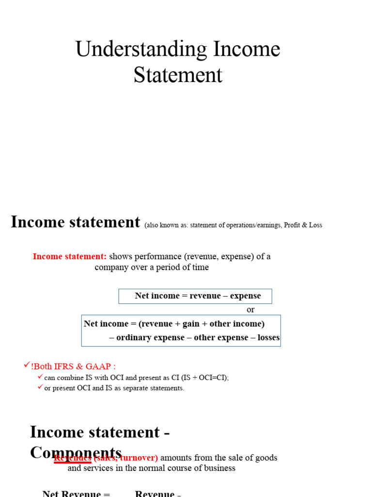 Income Statement | PDF | Depreciation | Revenue