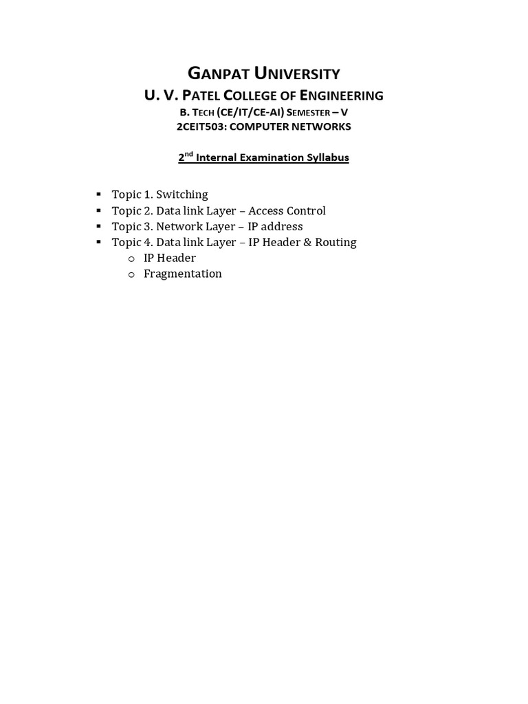 2nd Internal Syllabus | PDF