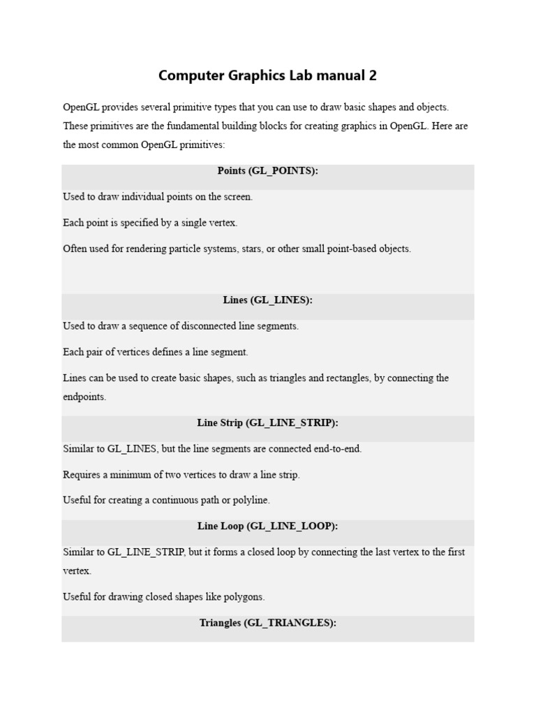 Computer Graphics Lab Manual 2 | PDF | Shader | Vertex (Geometry)