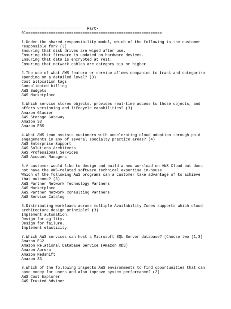 Aws-Clf - Questions and Answers | PDF | Amazon Web Services | Cloud ...