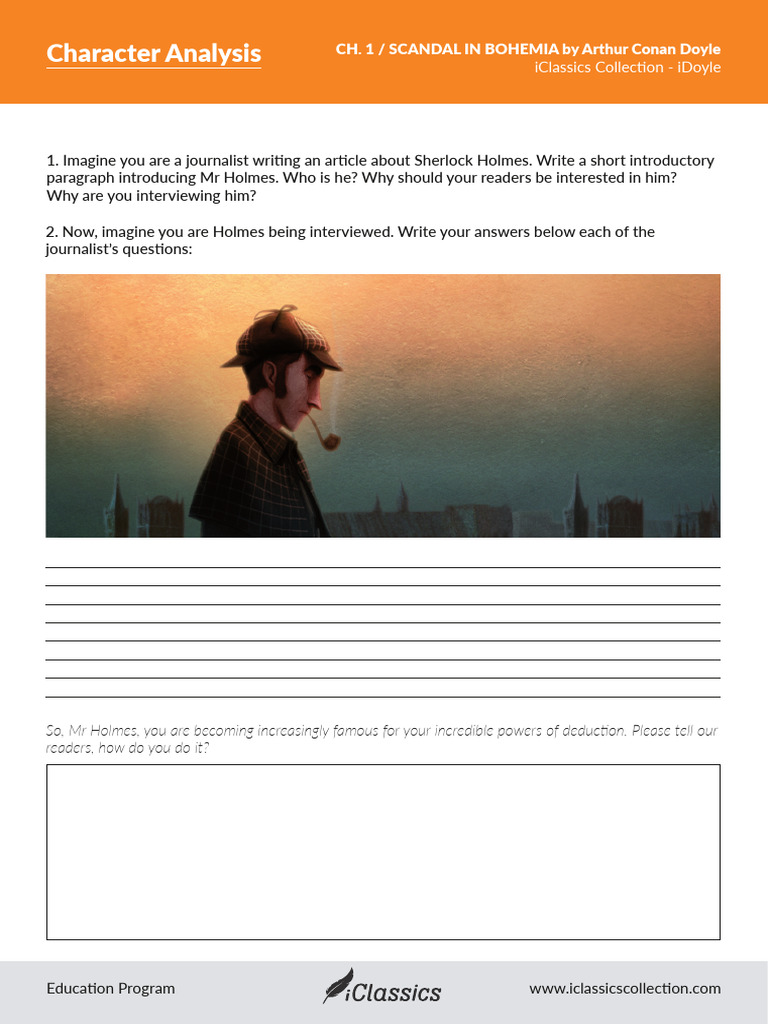 Character Analysis: CH. 1 / SCANDAL IN BOHEMIA by Arthur Conan Doyle ...