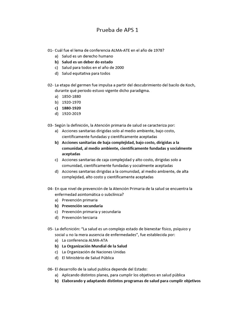 Prueba de APS 1 | PDF | Hospital | Salud pública