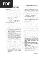 Wave Optics Formula Sheet Readable | PDF